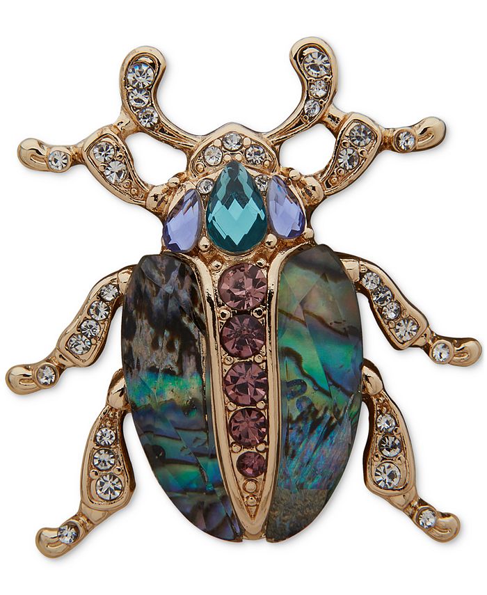 Anne Klein Gold-Tone Crystal Critter Pin - Macy's
