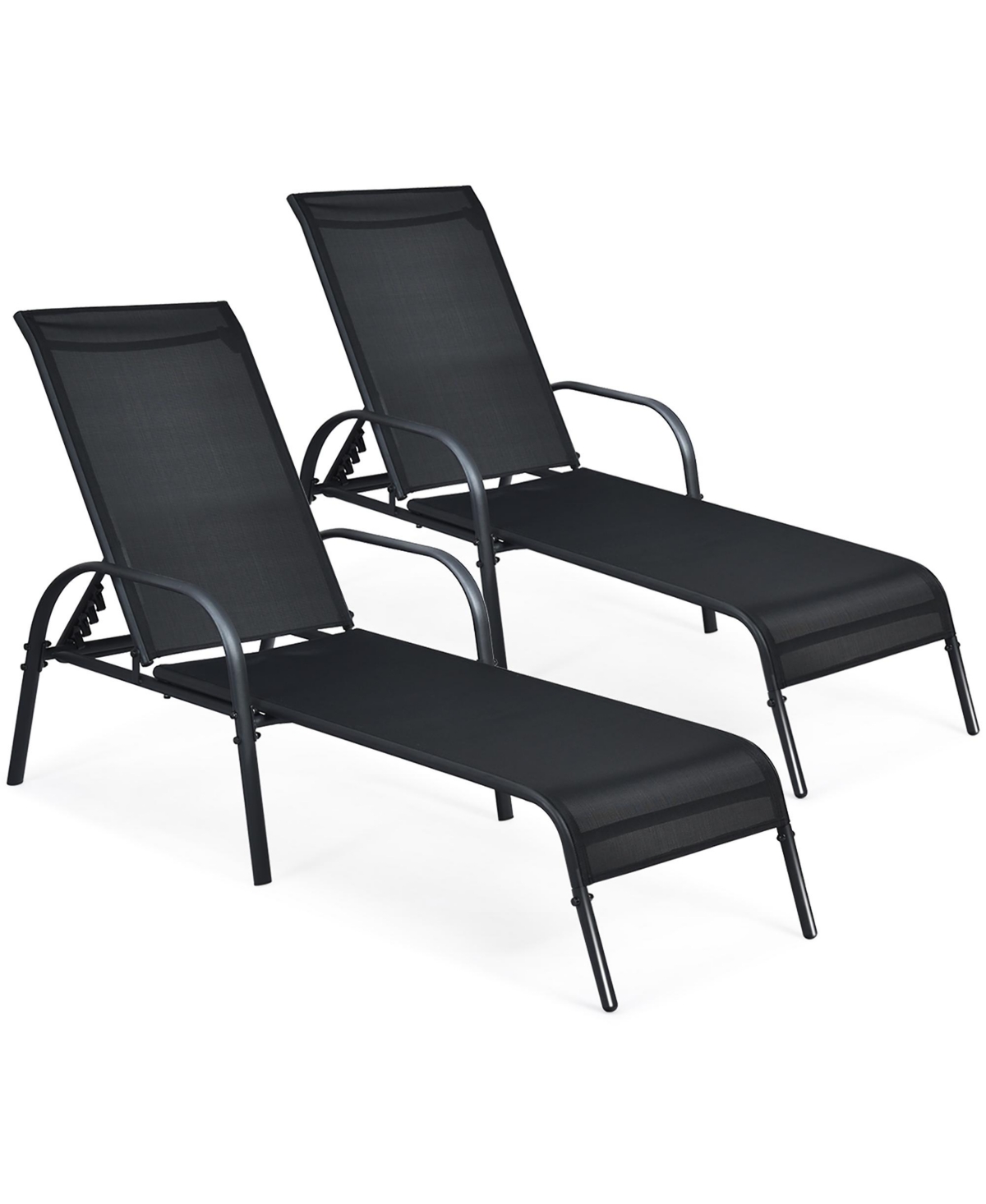 Click here for Set of 2 Patio Lounge Chairs Sling Chaise Lounge R... prices