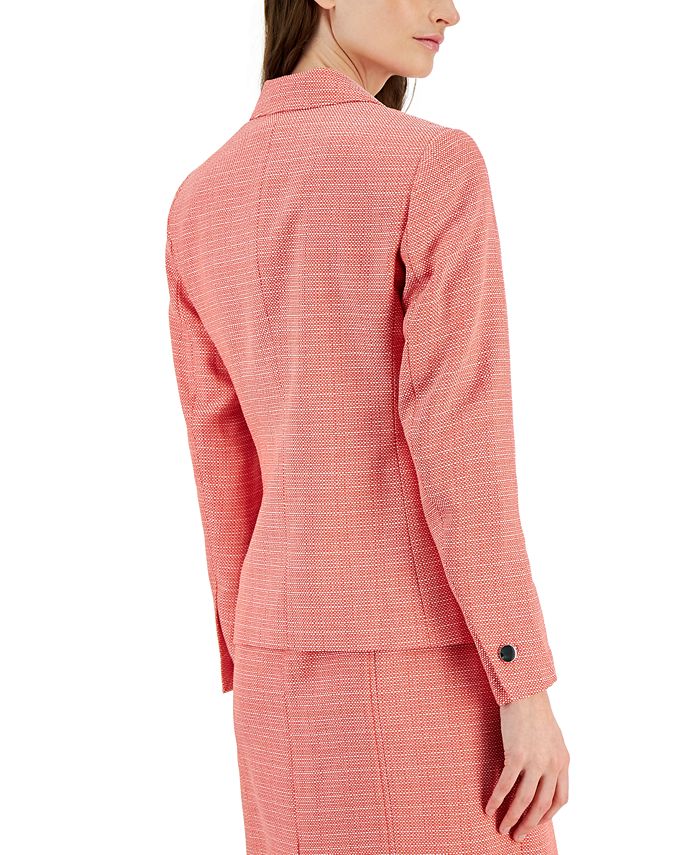 Anne Klein Women's Tweed One-Button Notch-Collar Jacket - Macy's