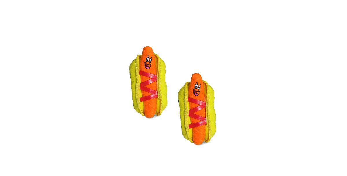 Click here for Tuffy Funny Food HotDog  2-Pack Dog Toys - Open Ye... prices