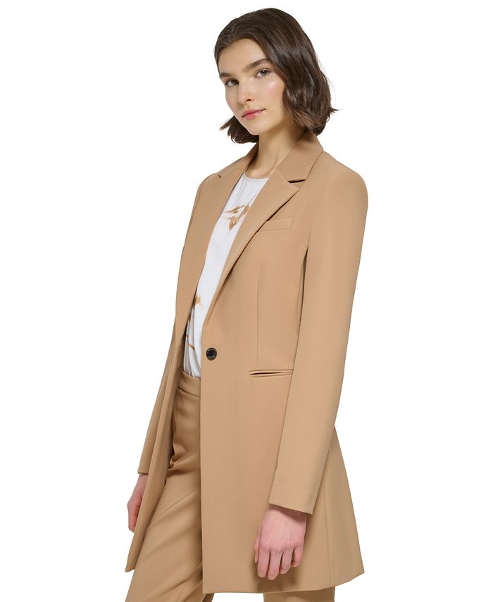Calvin Klein Women's One Button Infinite Stretch Topper Jacket - Macy's