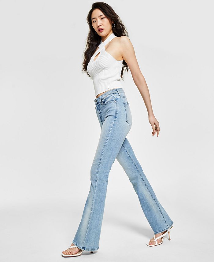 Guess Womens Eco Sexy High Rise Flared Jeans Macys