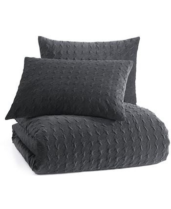 KARL LAGERFELD PARIS Velvet Houndstooth 3 Piece Comforter Set, Full ...