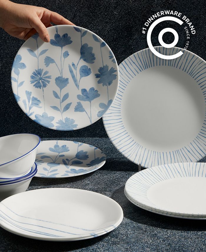 Corelle Botanical Stripes 12 Pc. Dinnerware Set, Service for 4 - Macy's
