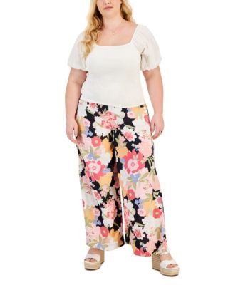 Jessica Simpson Trendy Plus Size Diamond Top & Shaye Pants - Macy's