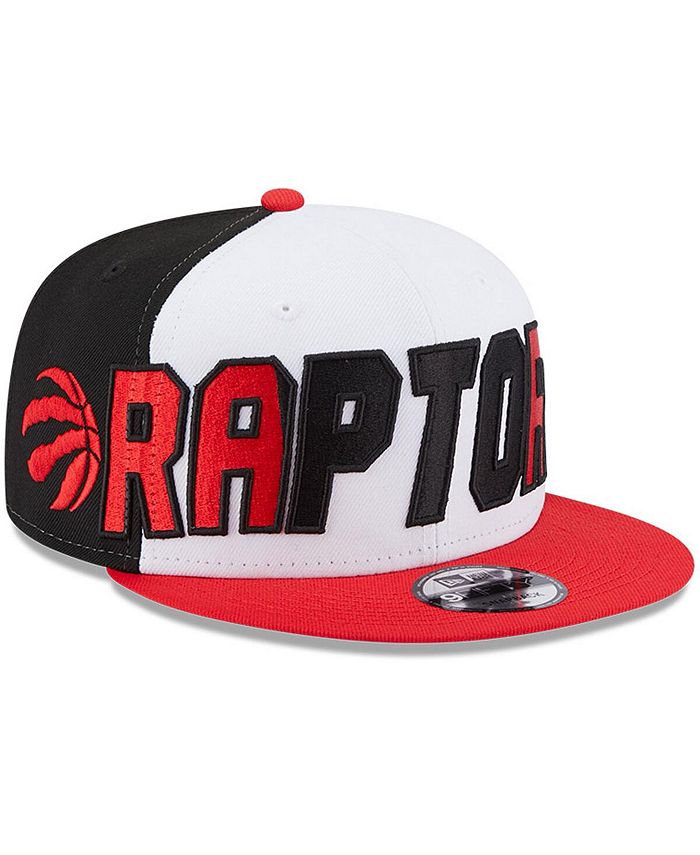 New Era Men's White and Red Toronto Raptors Back Half 9FIFTY Snapback ...
