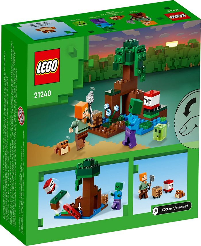 LEGO® Minecraft The Swamp Adventure 21240 Toy Building Set with Alex, Zombie, Slime Block and ...