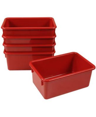 Kaplan Early Learning Red Vibrant Color Storage Bin - Set of 5 - Macy's
