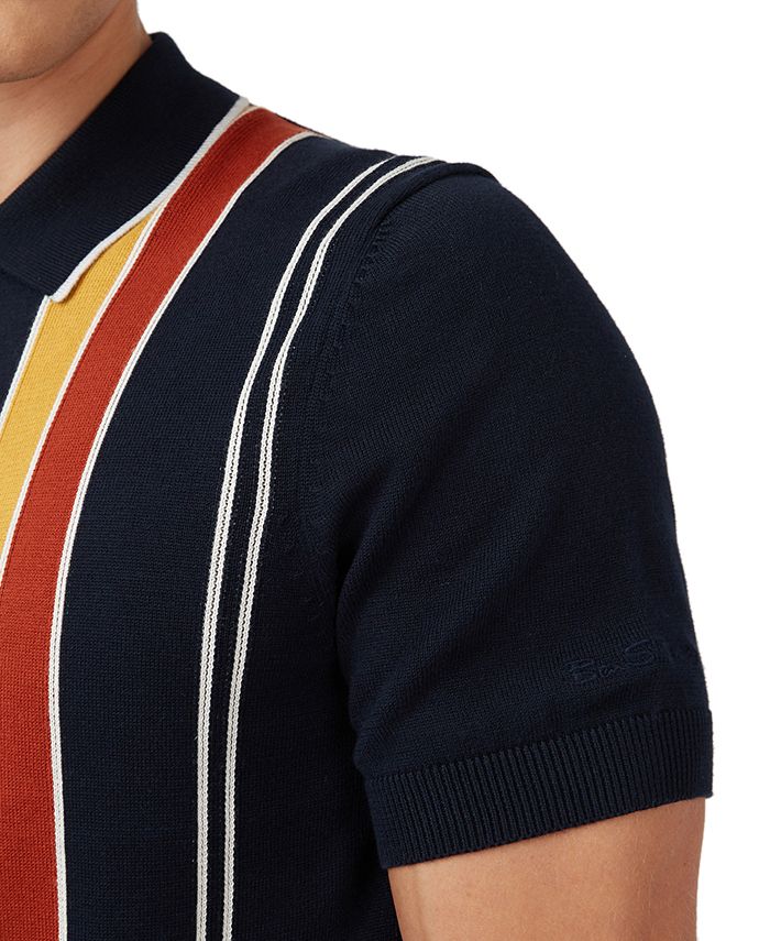 Ben Sherman Men's All-Cotton Vertical Stripe Polo Shirt - Macy's