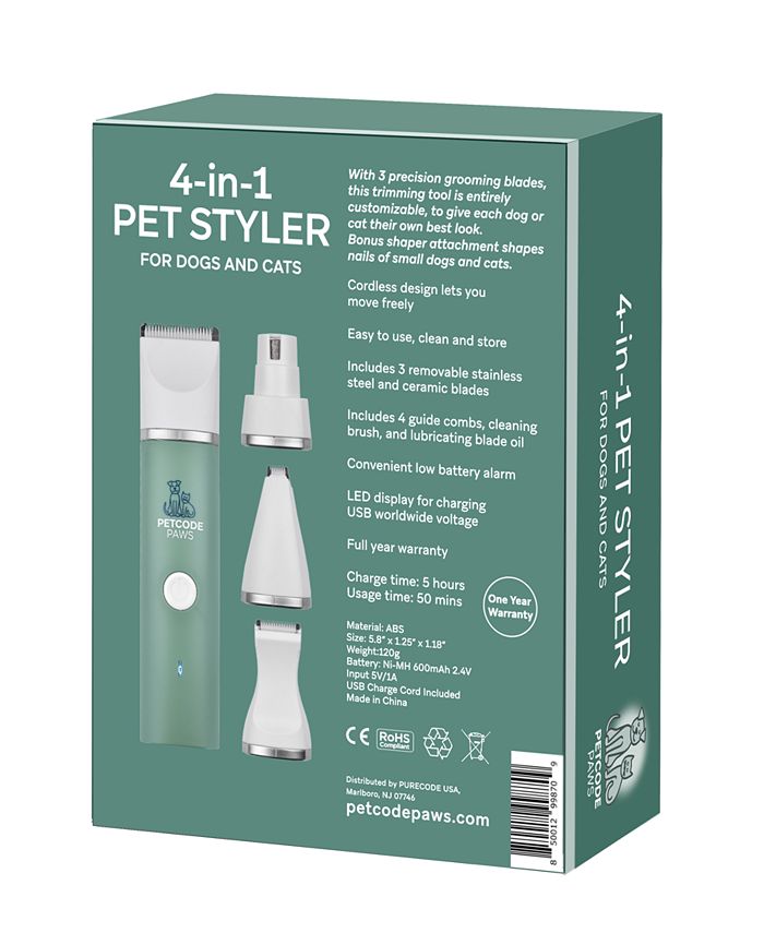 Petcode Paws 4-in-1 Pet Styler Trimmer Filer For Dogs and Cats - Macy's