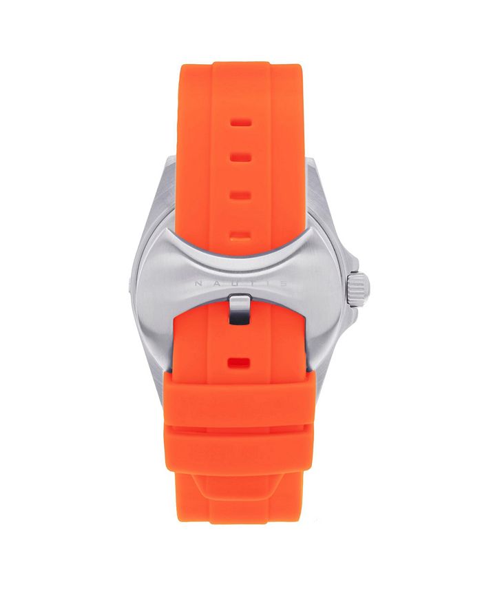Nautis Men Interceptor Rubber Watch - Orange, 43mm - Macy's