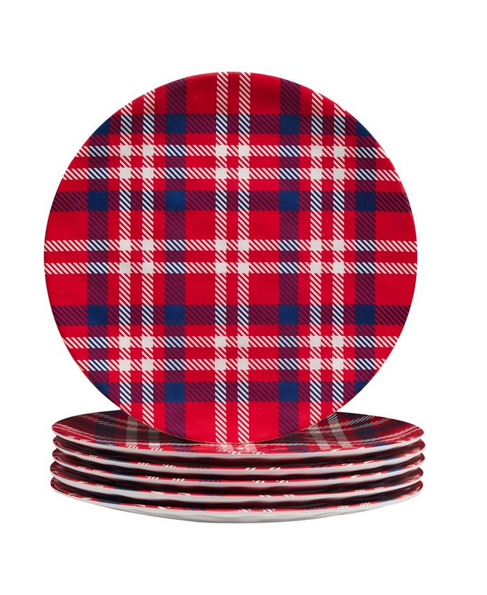 Certified International Certified Patriotic Plaid Melamine Dinnerware ...