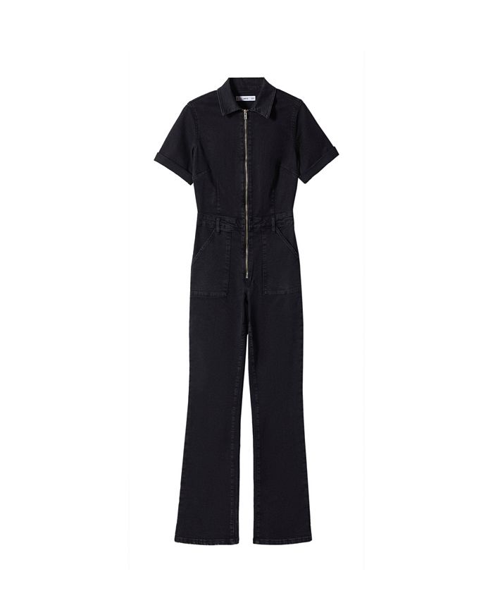 MANGO Women's Zipper Denim Jumpsuit - Macy's