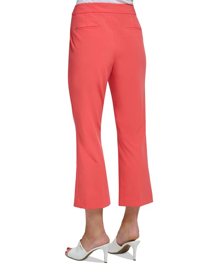 DKNY Petite Low-Rise Cropped Flared Pants - Macy's