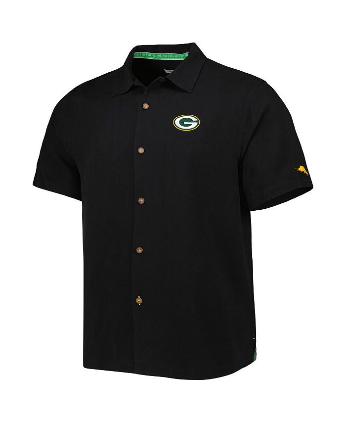 Tommy Bahama Men's Black Green Bay Packers Top of Your Game Camp Button ...