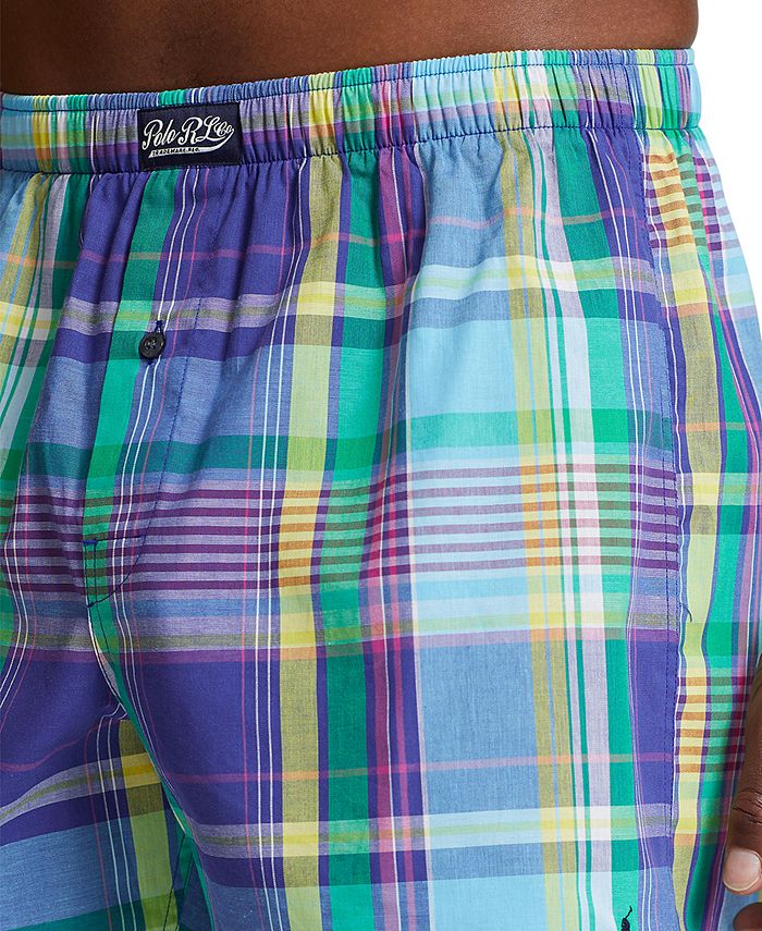 Polo Ralph Lauren Men's Single-Button Plaid Boxers - Macy's