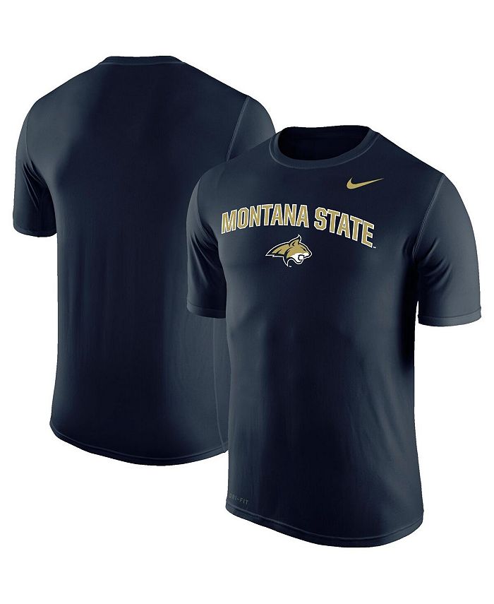 Nike Men's Navy Montana State Bobcats Arch Over Logo Performance T ...