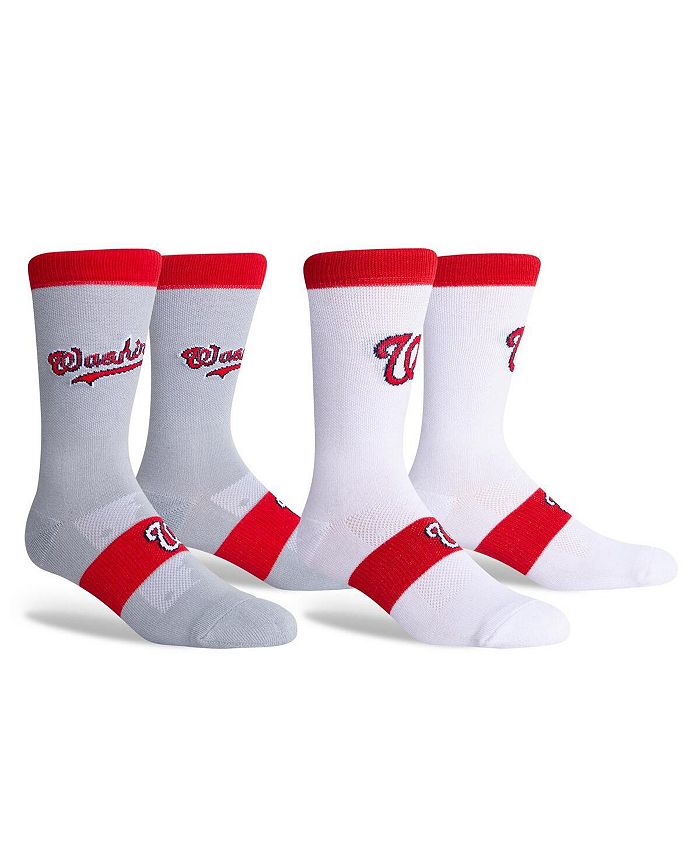 PKWY Men's Washington Nationals Two-Pack Home & Away Uniform Crew Socks ...
