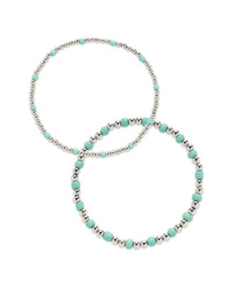 Sterling Forever Misty Beaded Stretch Bracelet Set - Macy's