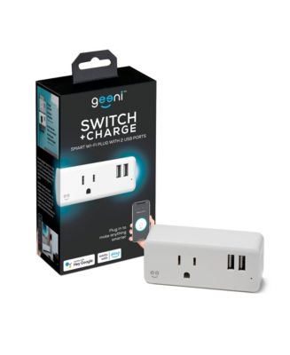 Geeni Switch + Charge Multi Port Smart Wi-Fi Plug with 2 USB Ports ...