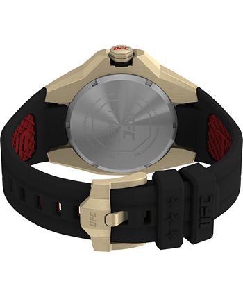 Timex UFC Men's Quartz Pro Silicone Black Watch, 44mm - Macy's