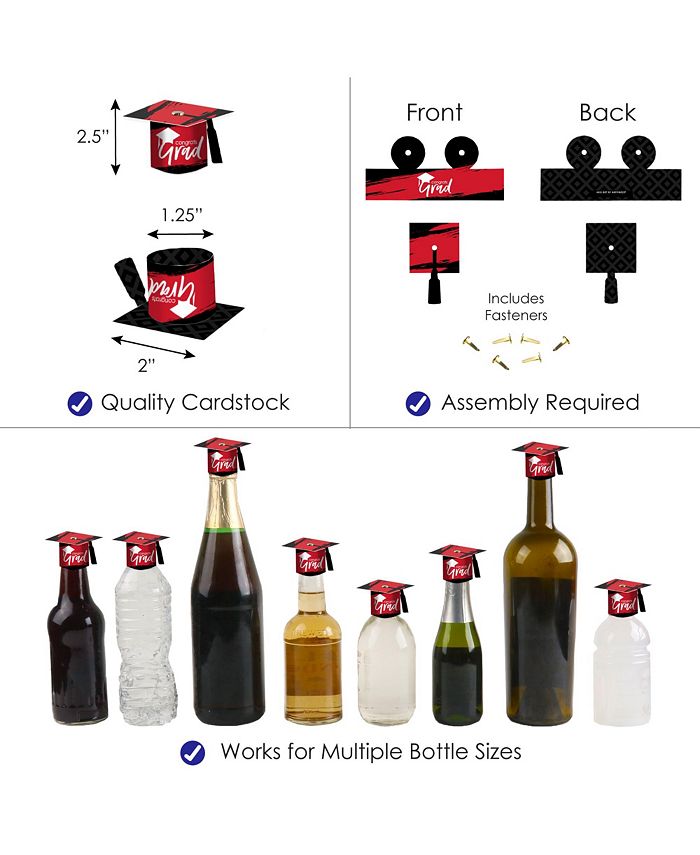 Big Dot of Happiness Red Grad Best is Yet to Come DIY Grad Cap Party ...