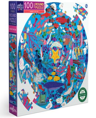 Eeboo Under The Sea 100 Piece Round Puzzle Set, Ages 5 years and up ...