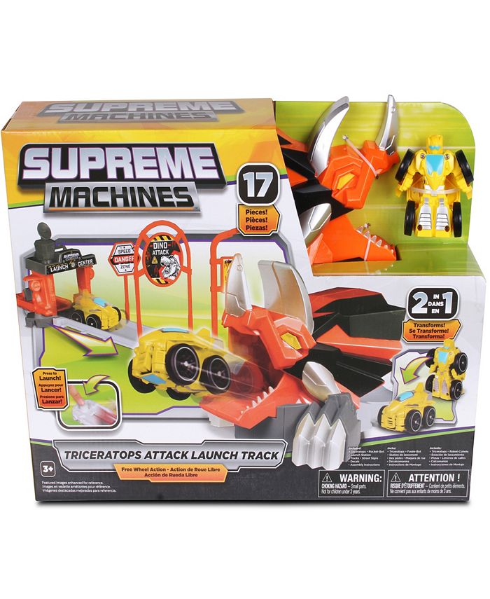 Supreme Machines Nkok Attack Launch Track Triceratops Rocket Bot 42022, 17 Piece Set, Yellow ...