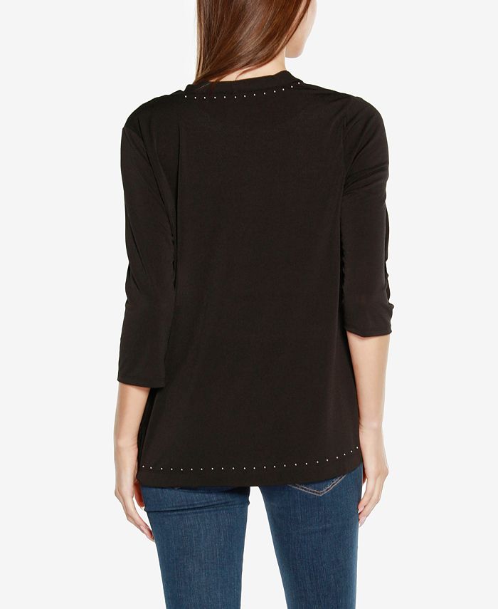 Belldini Black Label Women's Stud Trim 3/4 Sleeve Cardigan & Reviews ...