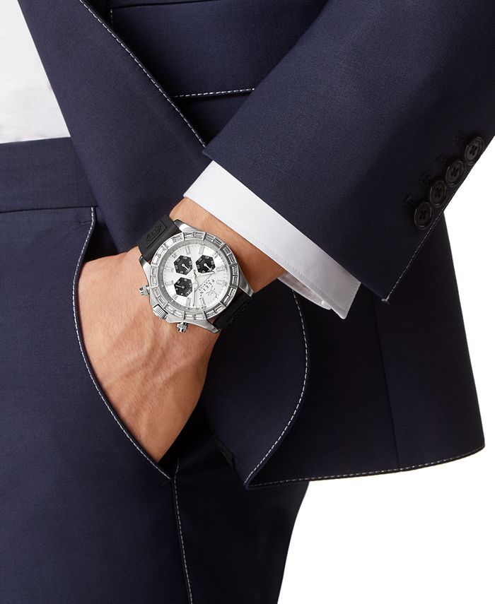 Philipp Plein Men's Chronograph Nobile Racing Black Silicone Strap ...