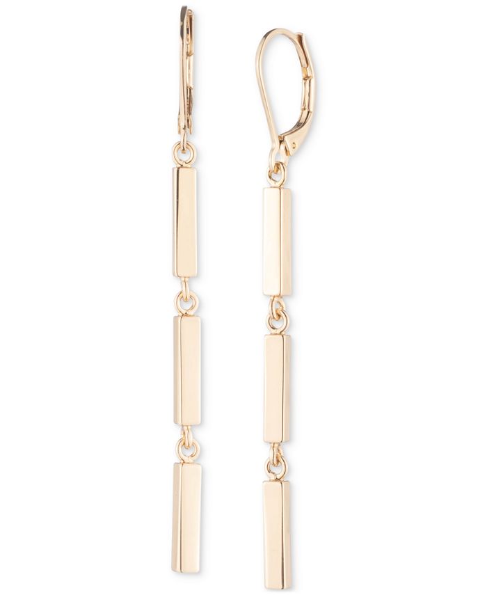 Lauren Ralph Lauren Gold-Tone Leverback Linear Drop Earrings - Macy's
