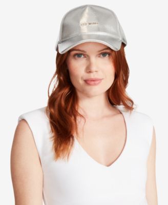 Steve Madden Womens Faux-Leather Shine Baseball Cap