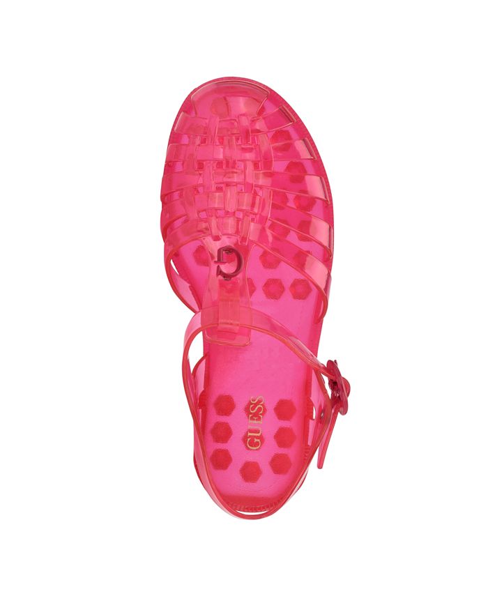 GUESS Women's Jellie Round Toe Flat Sandals - Macy's