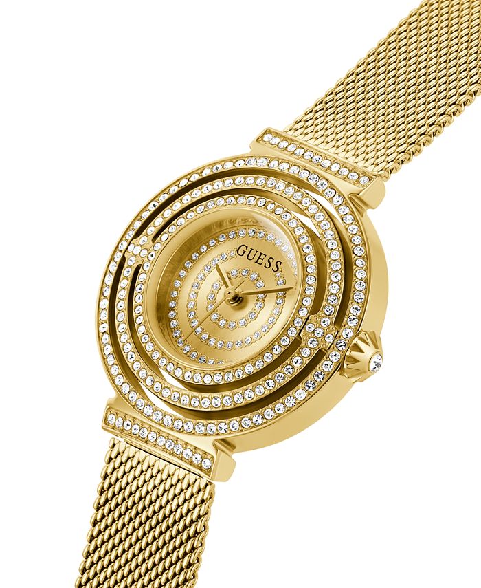 GUESS Women's Analog Gold-Tone Mesh Watch 36mm - Macy's