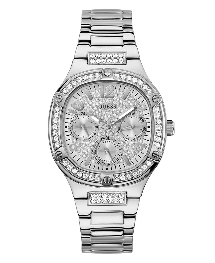 GUESS Women's Multifunction Silver-Tone Stainless Steel Watch 40mm - Macy's