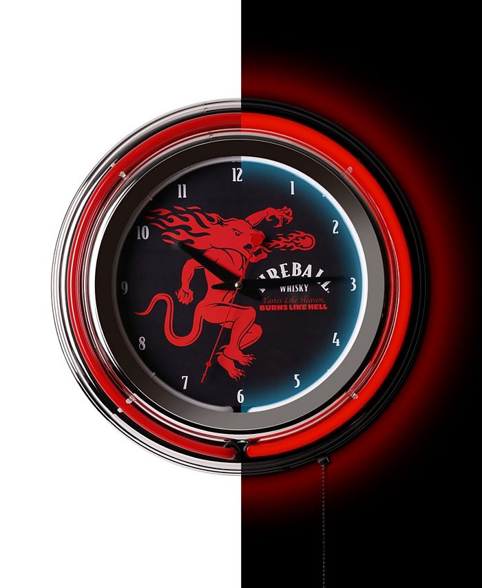 American Art Decor Fireball Retro Round Neon Wall Analog Clock with ...