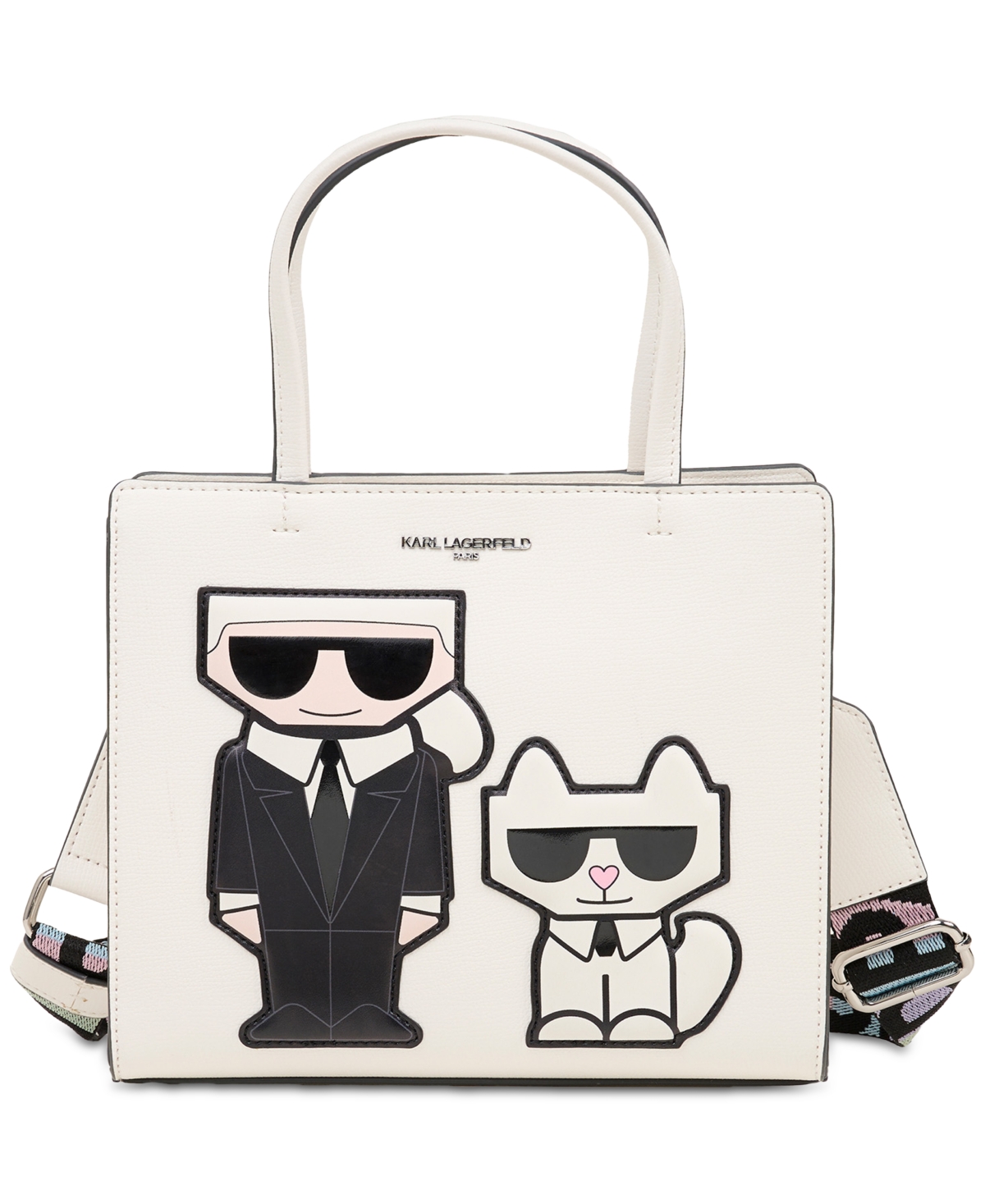 Karl Lagerfeld Paris Small Maybelle Crossbody Satchel - White, Blush ...