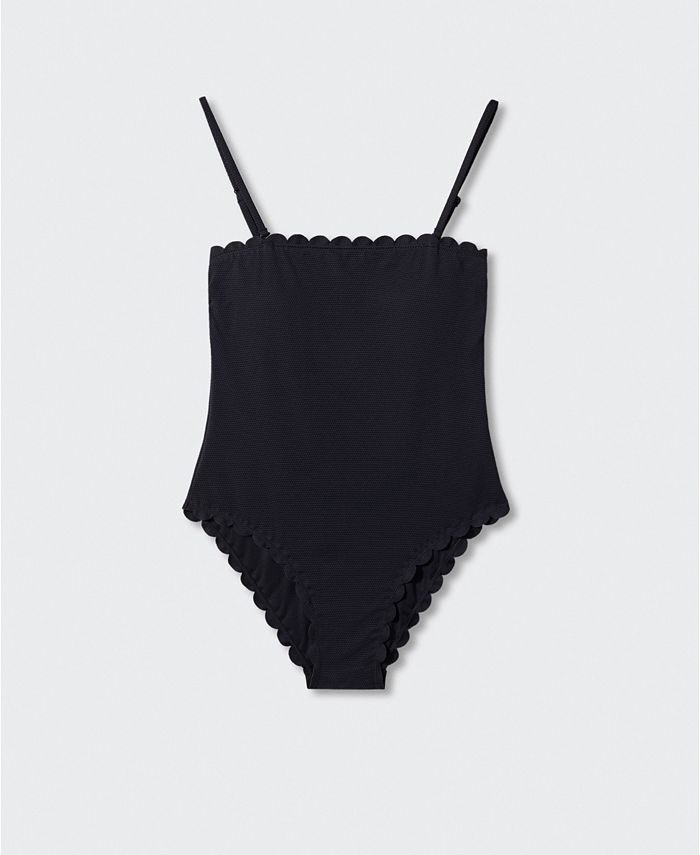 MANGO Women's Scallop-Textured Swimsuit - Macy's
