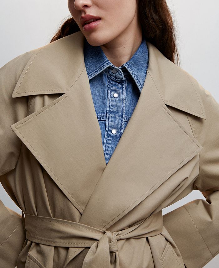 MANGO Women's Oversized Cotton Trench Coat - Macy's