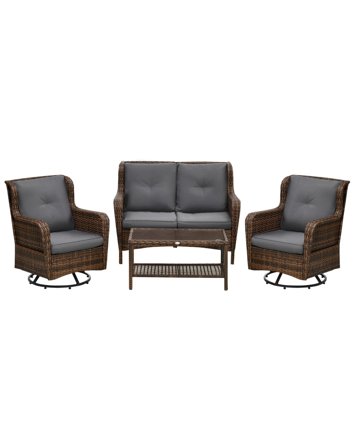 Click here for Outsunny 4 Piece Pe Wicker Patio Furniture Set  Co... prices