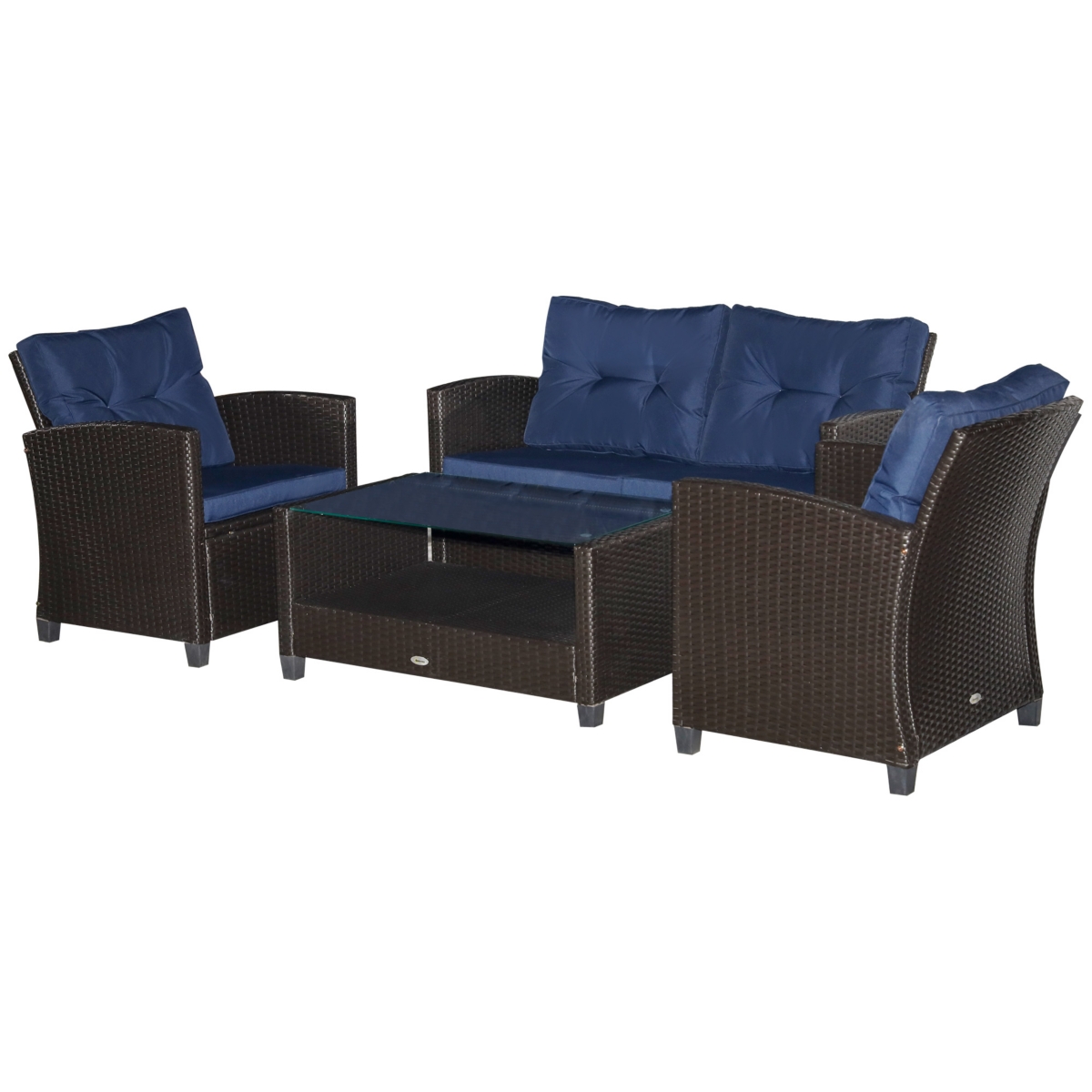 Click here for Outsunny 4 Pc Outdoor Patio Furniture Sofa Set wit... prices