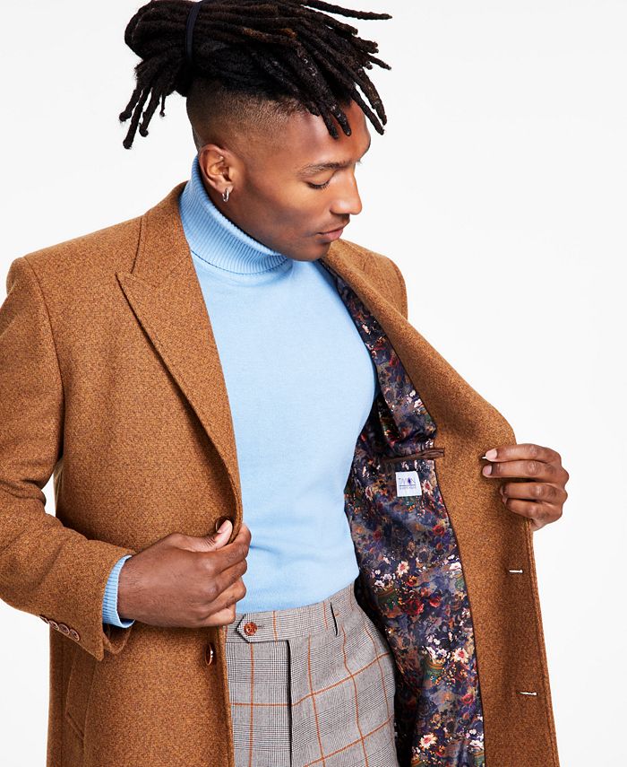 Tayion Collection Men's Classic-Fit Wool Blend Overcoats - Macy's