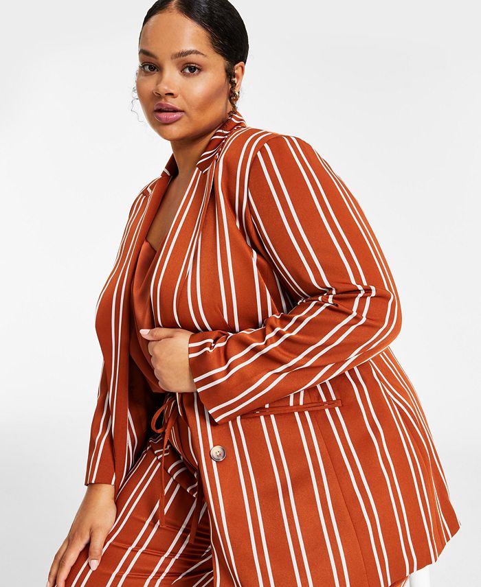 Bar III Plus Size Faux Double-Breasted Blazer, Created for Macy's - Macy's