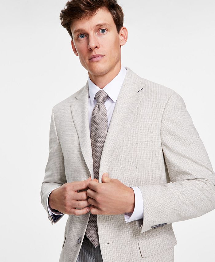 Tommy Hilfiger Men's Modern-Fit Tan Check Sport Coat - Macy's