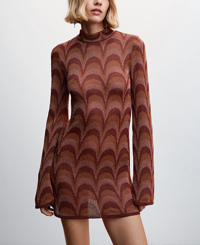 MANGO Women's Lurex Knit Dress - Macy's