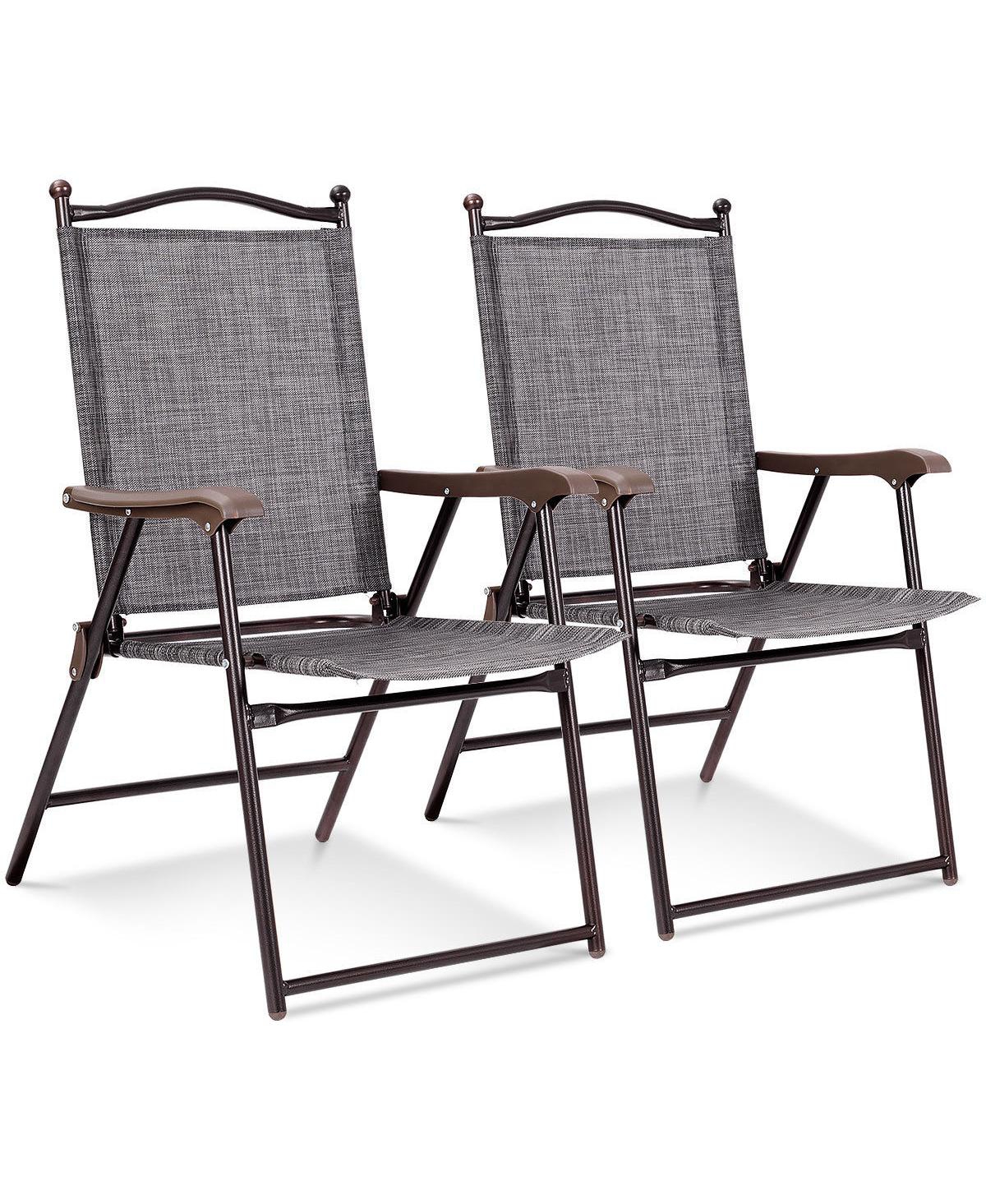 Click here for Costway Set of 2 Patio Folding Sling Back Chairs C... prices