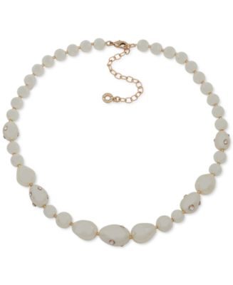 Anne Klein Gold-Tone Pavé Imitation Pearl All-Around Collar Necklace ...