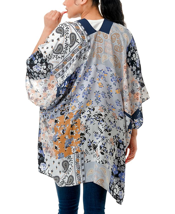Marcus Adler Floral Patch Work Kimono - Macy's