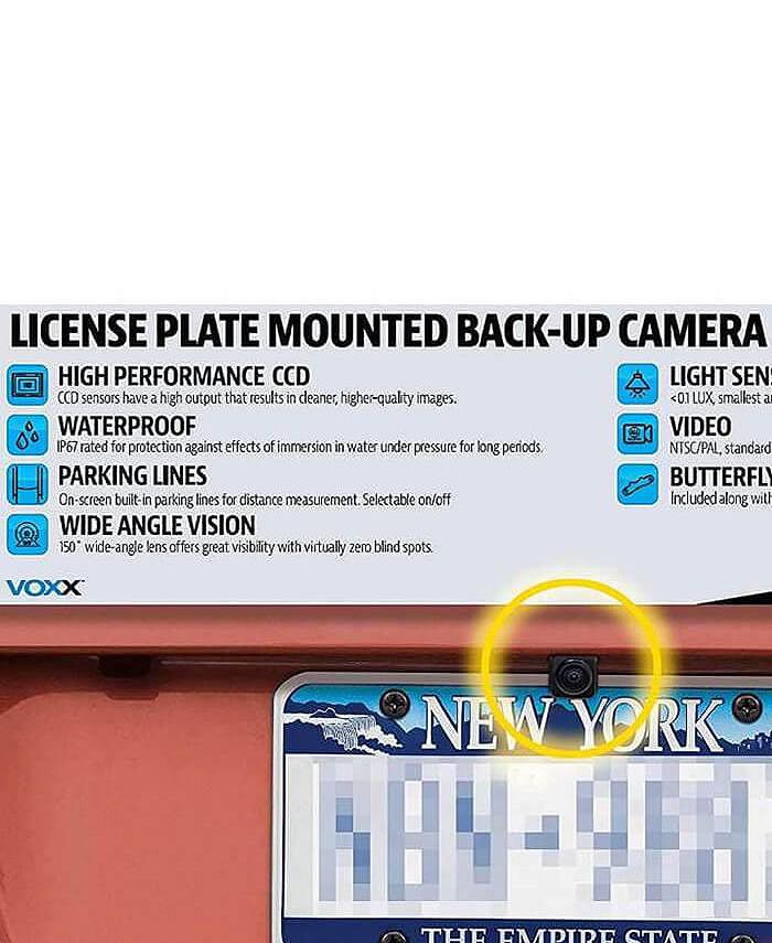 Audiovox HD Wide Angle License Plate Mounted Backup Camera - Macy's