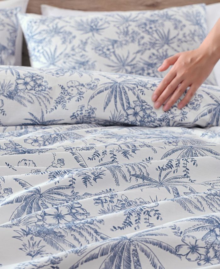 Tommy Bahama Home Pen And Ink Cotton 3 Piece Duvet Cover Set, Full ...